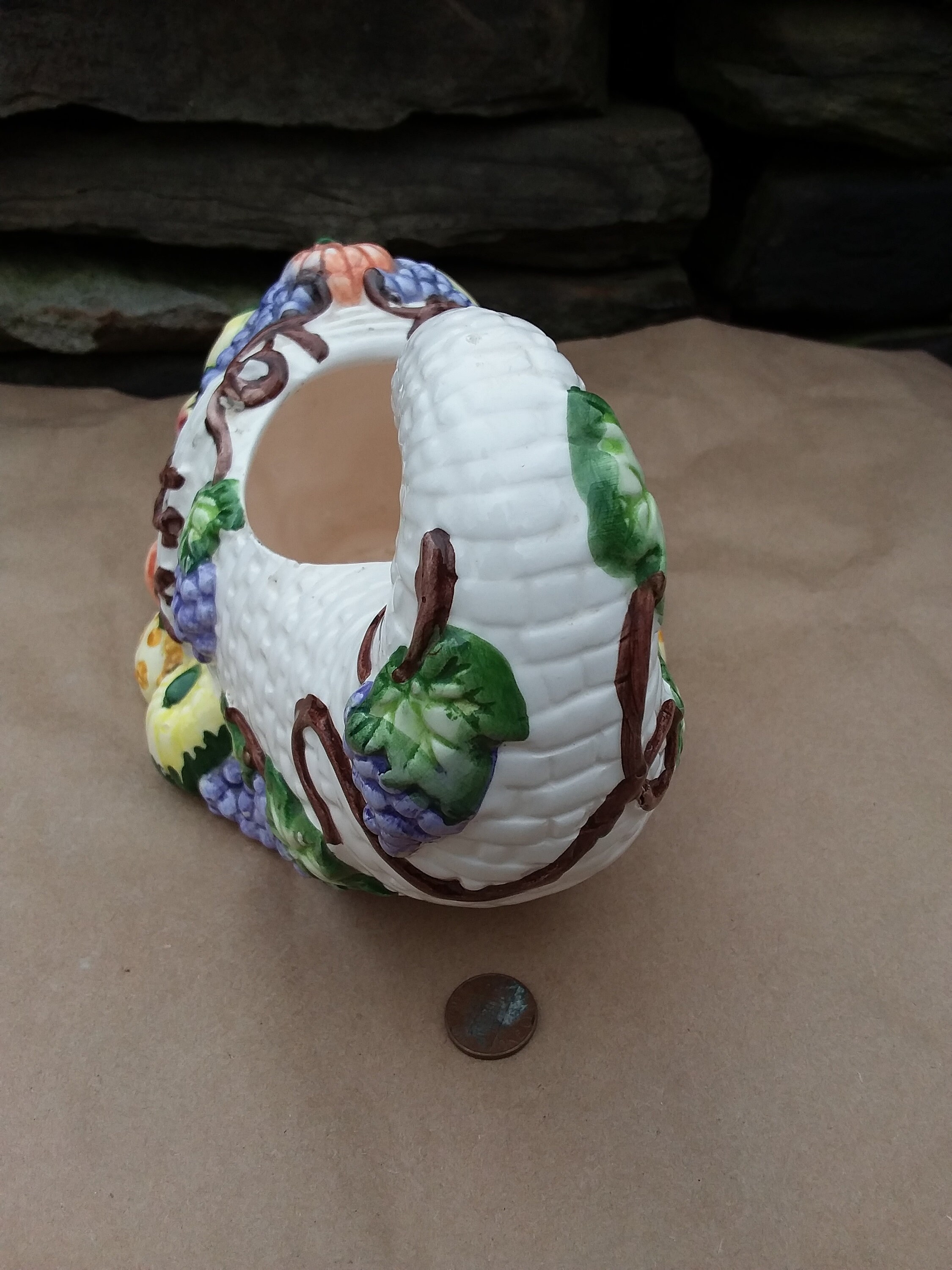 Vintage Fruit & Vine Cornucopia Planter Ceramic by New Holland - Etsy