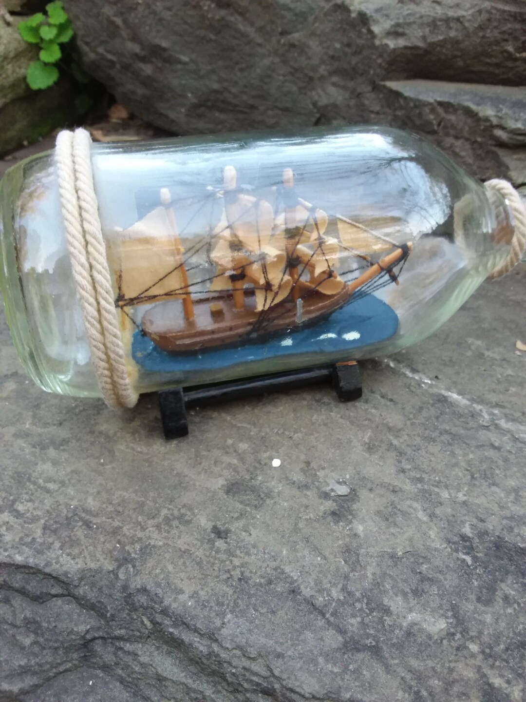 Vintage Pirate Ship in a Bottle Souvenir Antigua, A Gift Corp Product ...
