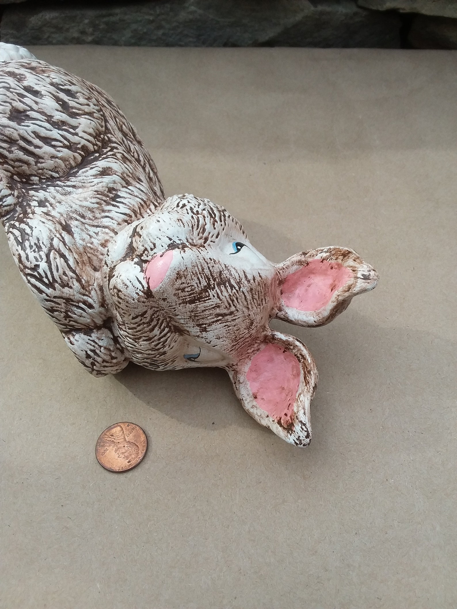Vintage Sleeping Ceramic Brown Bunny Rabbit Figurine From Mold, 1981 - Etsy