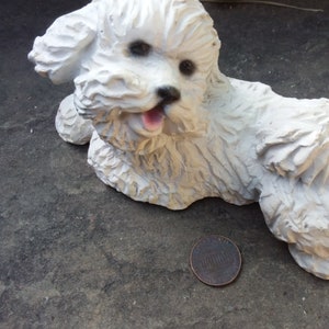 Vintage Maltese Dog Figurine, Clay Art by Ron Hevener, 1982 - Etsy