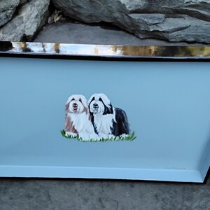 Vintage Mikasa Black Lacquer Tray: Hand-painted Bearded Collies, Signed ...