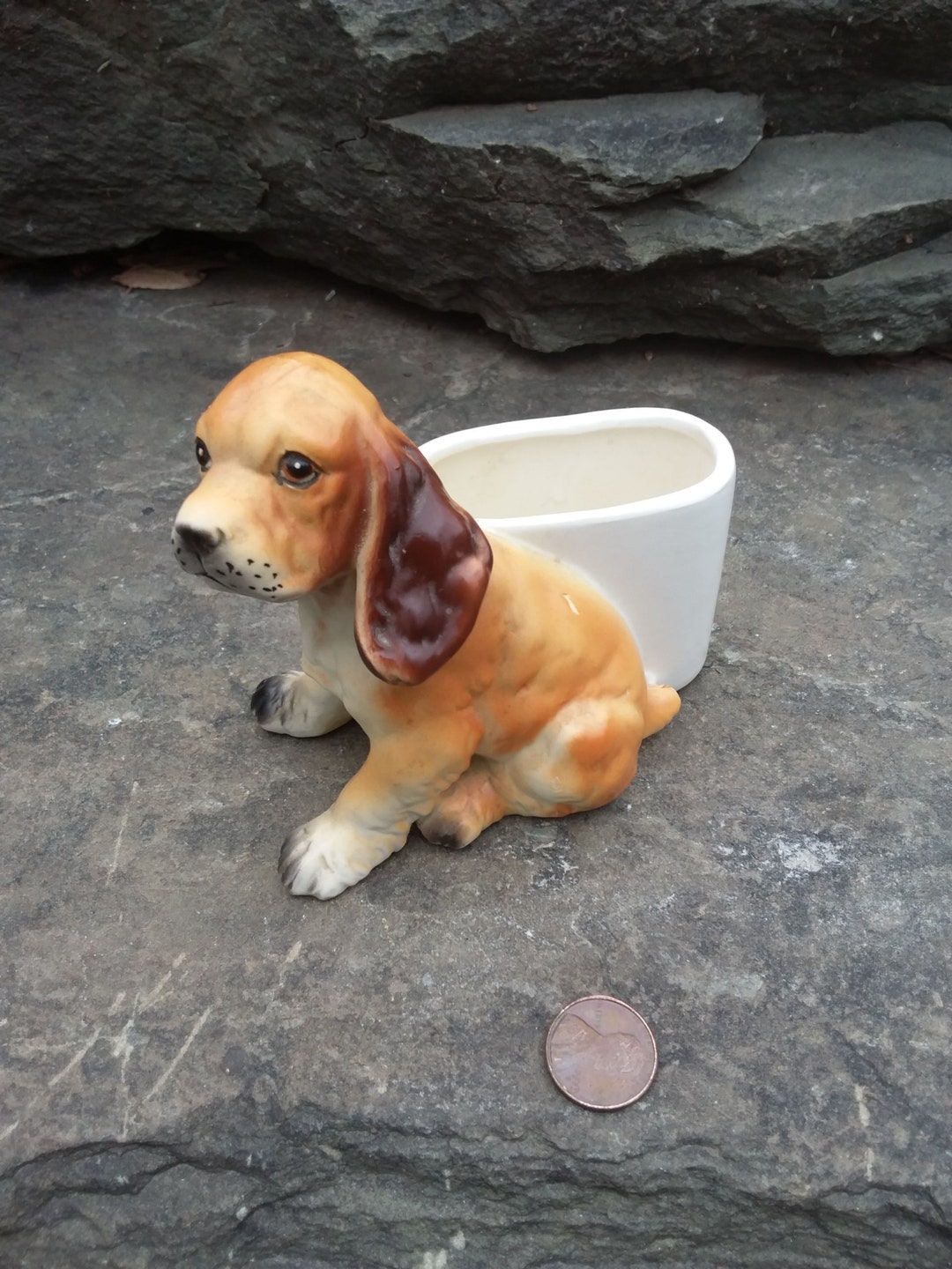 Vintage Lefton Porcelain Cocker Spaniel Dog Toothpick Holder, Business ...