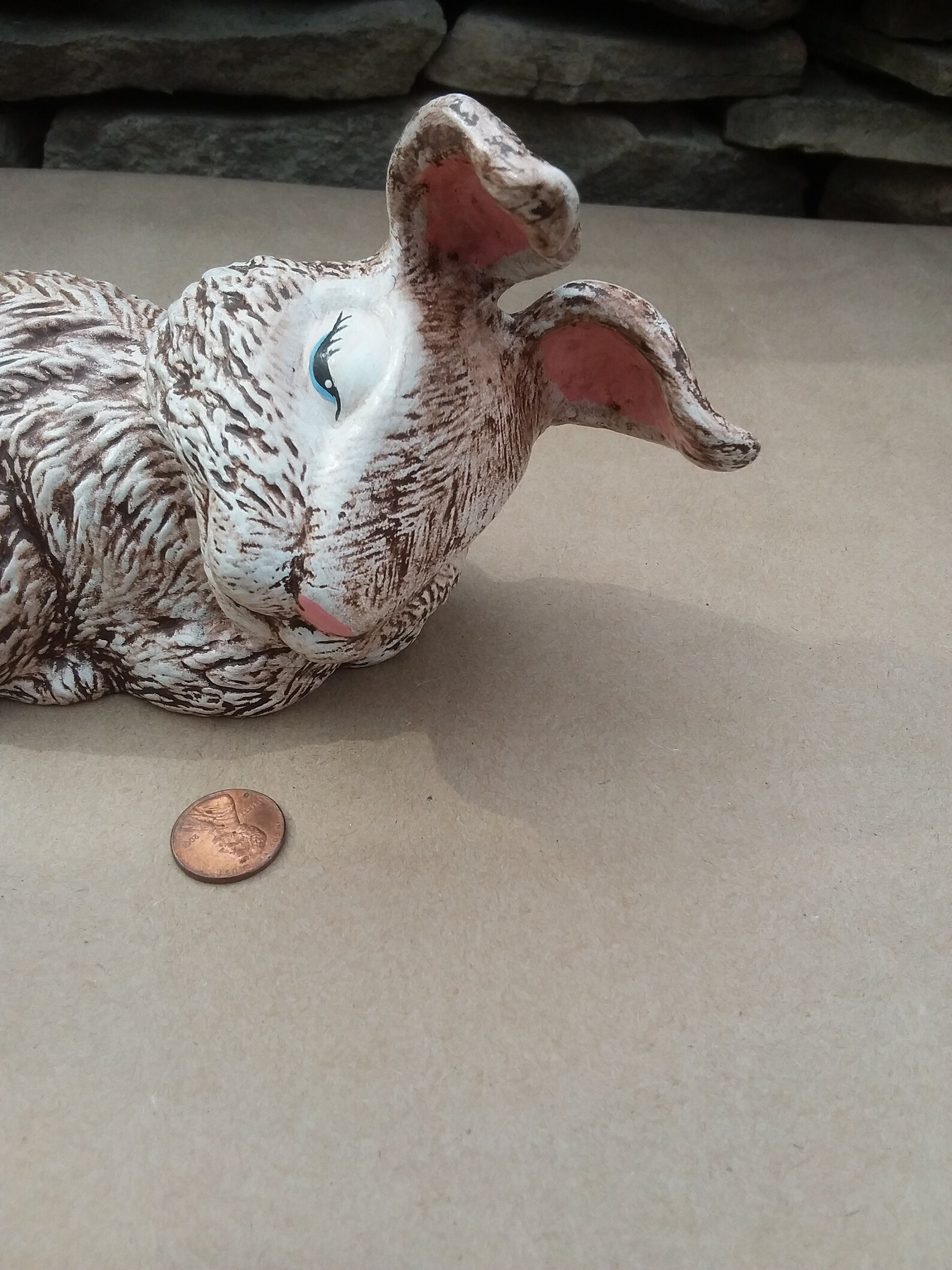 Vintage Sleeping Ceramic Brown Bunny Rabbit Figurine From - Etsy