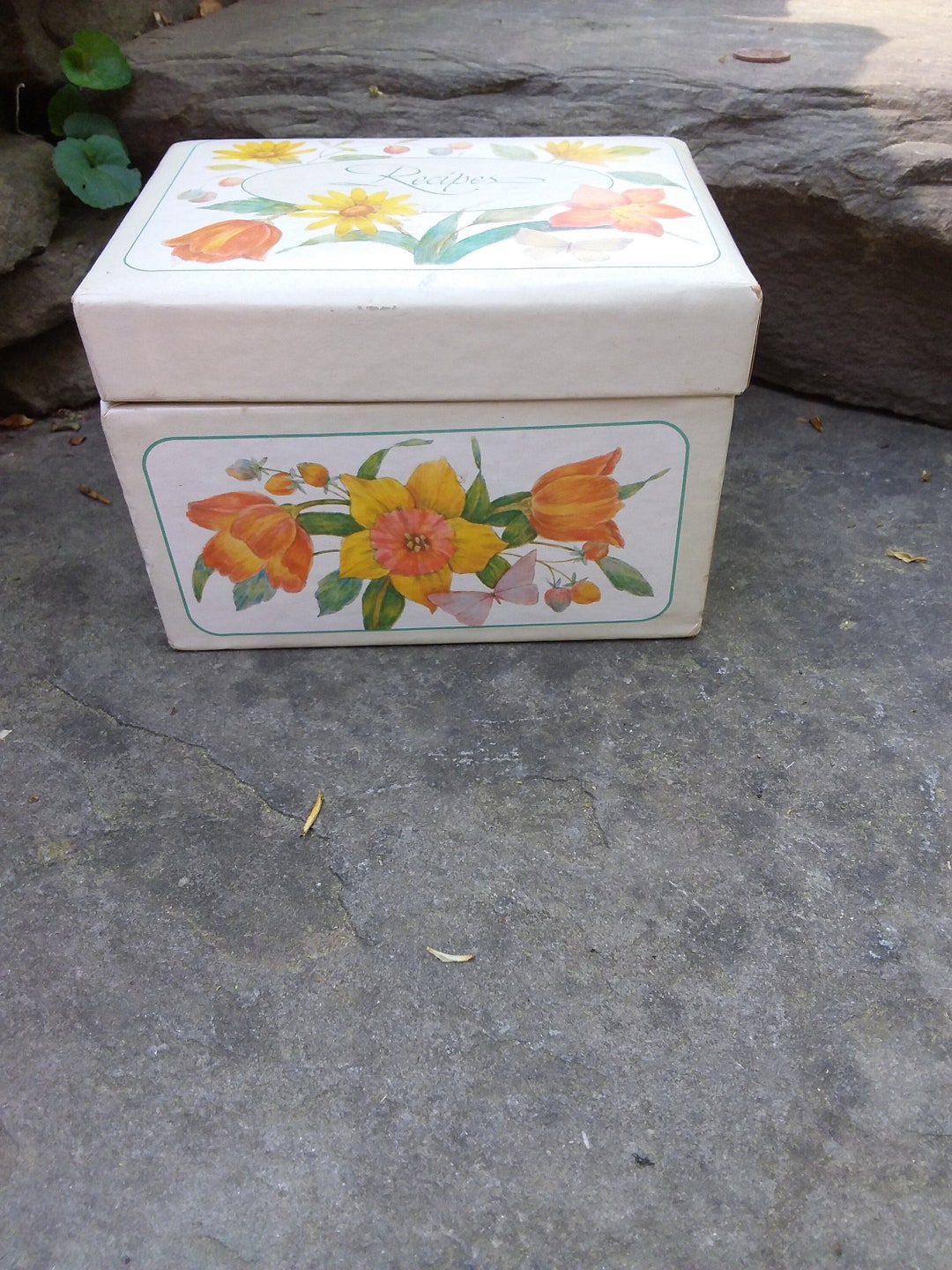 Vintage Current Kitchen Fare Recipe Set Blank Recipe Cards in Floral ...