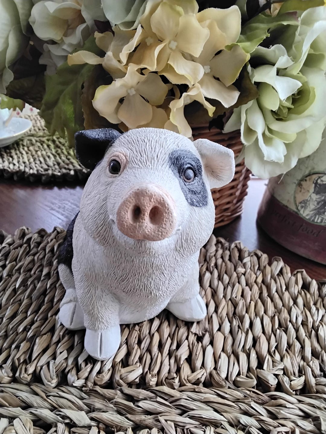 Vintage BMA Bank Makers of America Black & White Chalkware Pig Coin ...