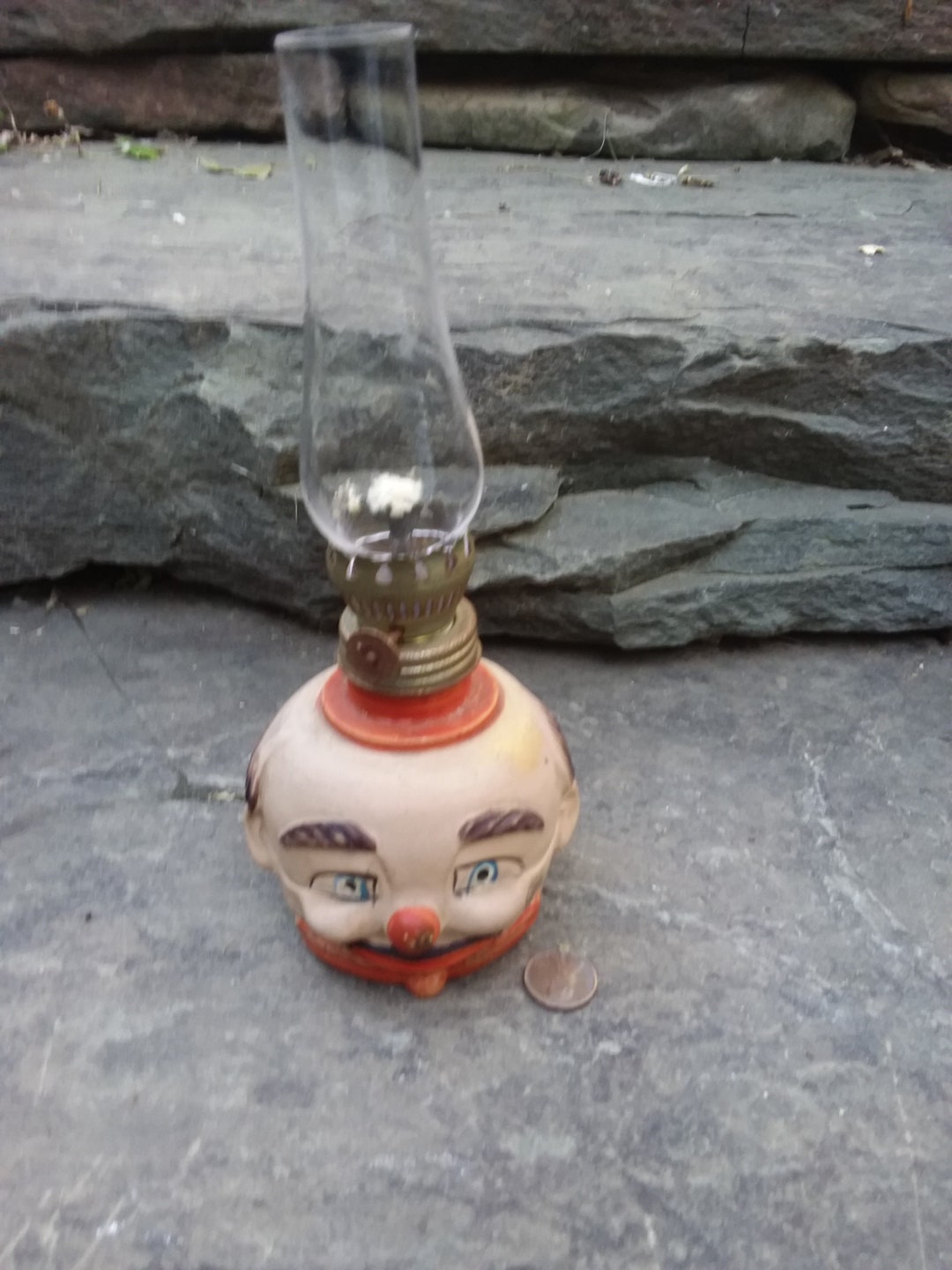 Vintage Ceramic Smiling Clown Head Hurricane Oil Lantern - Etsy