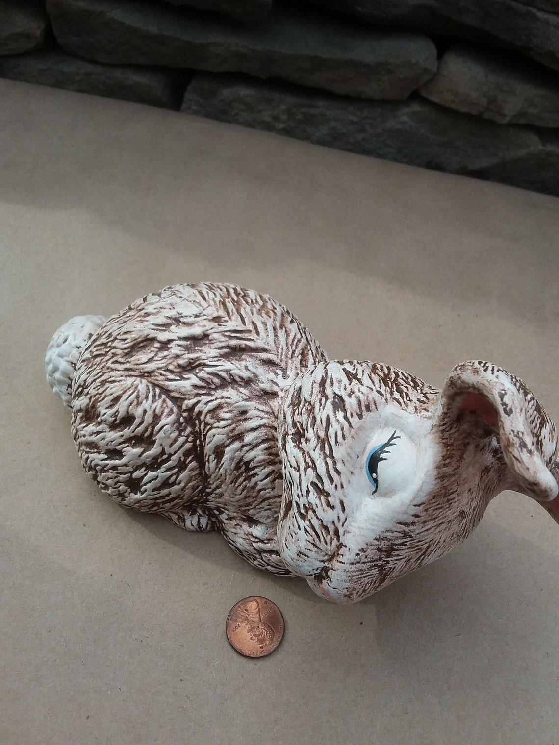 Vintage Sleeping Ceramic Brown Bunny Rabbit Figurine From - Etsy