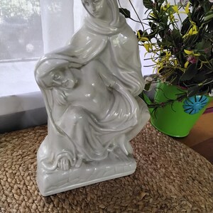 Vintage Ceramic Pieta Madonna Holding Jesus Hand Painted From Mold ...