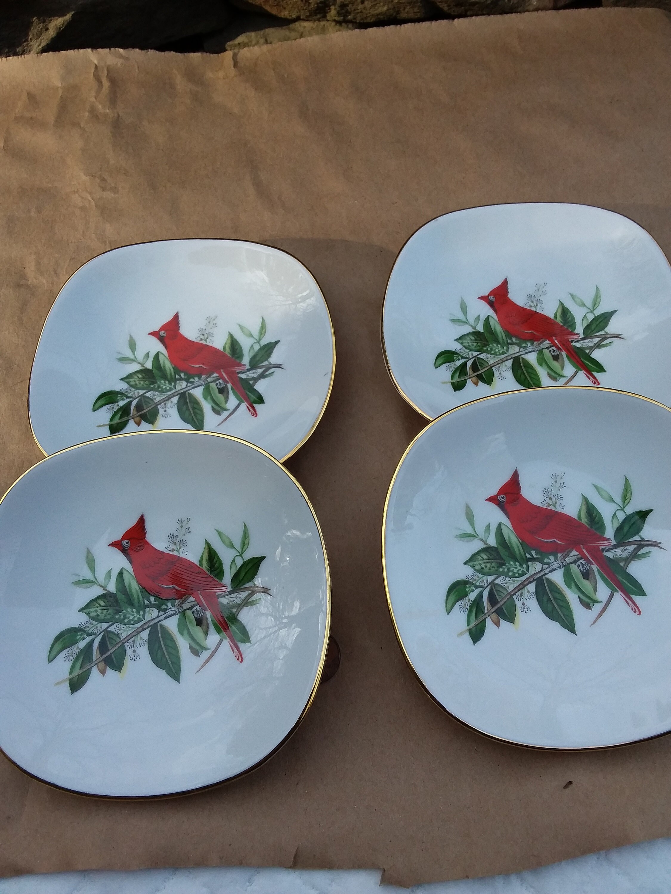 Vintage Royal Crown Red Cardinal Bird Butter Sauce or Trinket - Etsy