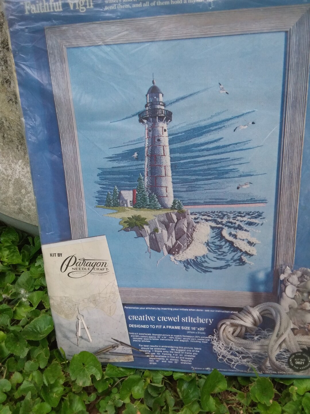 Vintage Crewel Kit, Paragon, Faithful Vigil Lighthouse , 0621, 1976 ...