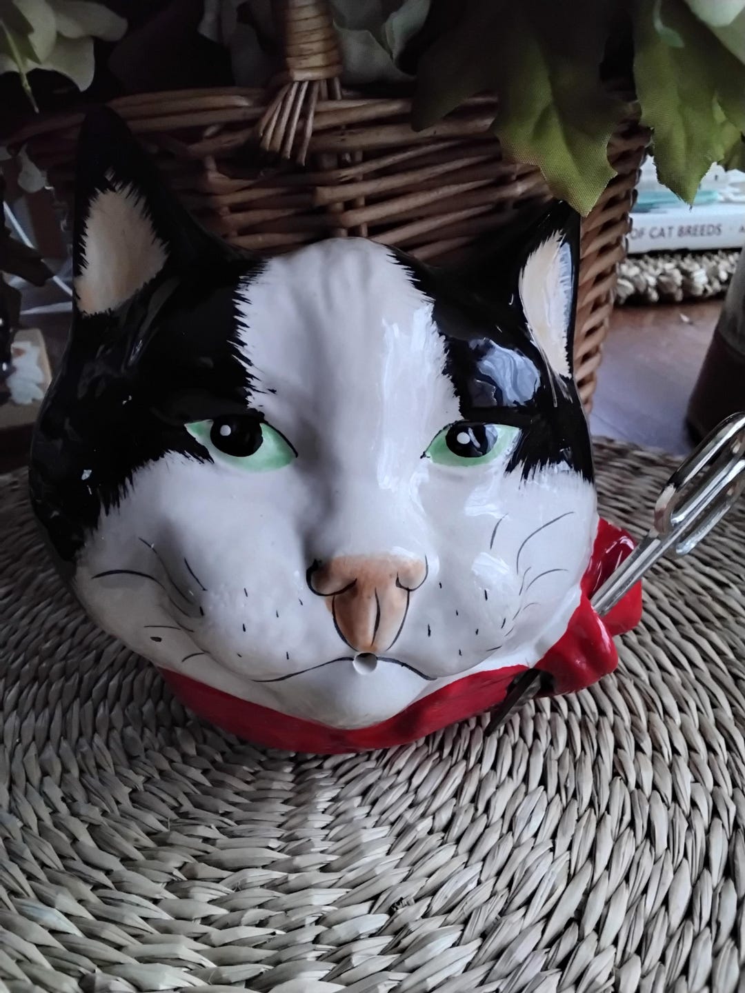 Vintage Ceramic Tuxedo Kitty Cat String & Scisso Holder by Babbacombe ...
