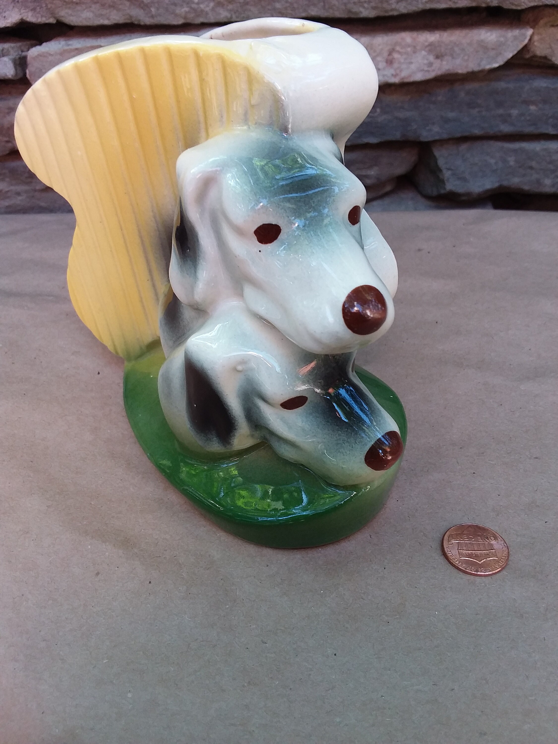 Vintage English Setter Art Deco Planter Hunting Dog Vase or - Etsy