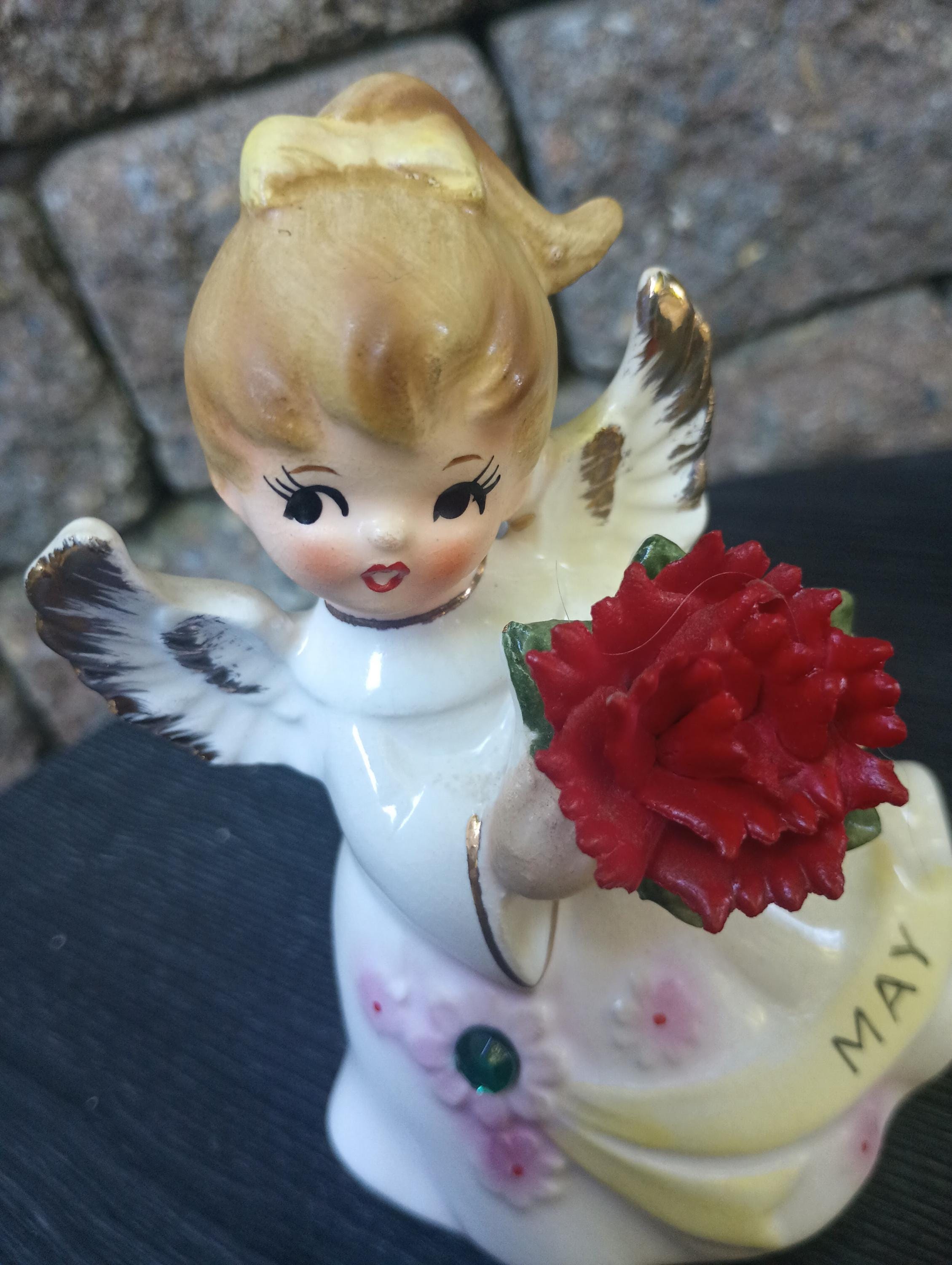 Vintage Lefton May Birthday Angel Figurine, Lefton Japan 1970s - Etsy