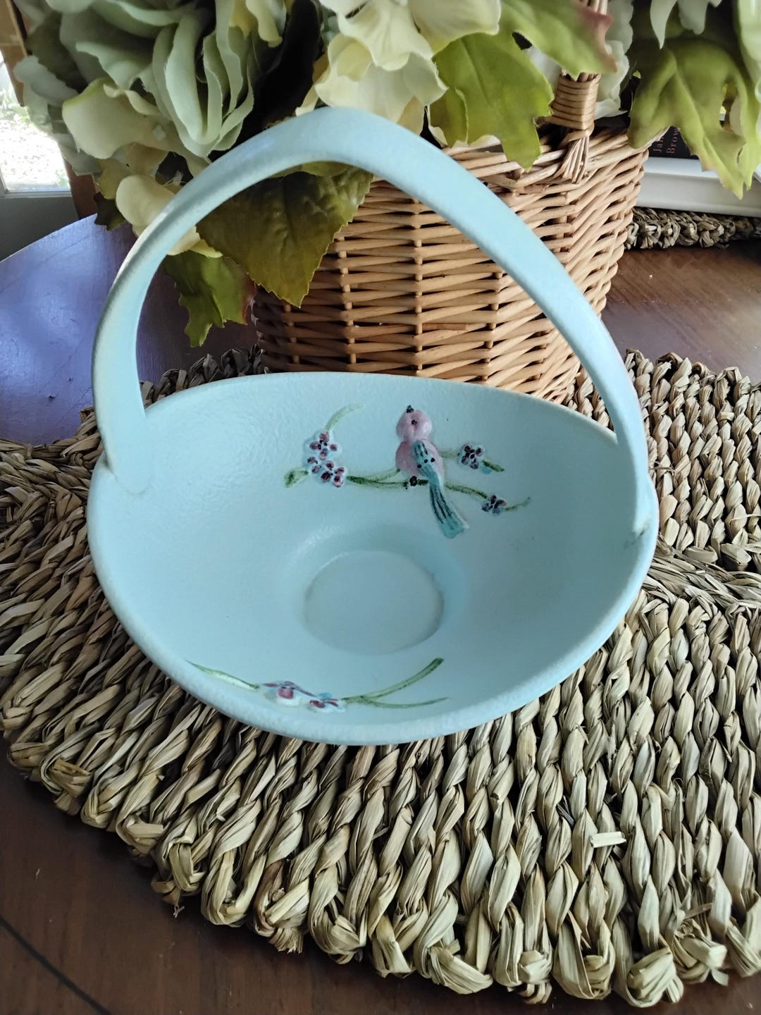 Vintage Hull Pottery Blue Serenade Ceramic Basket With Handle, 1950s - Etsy