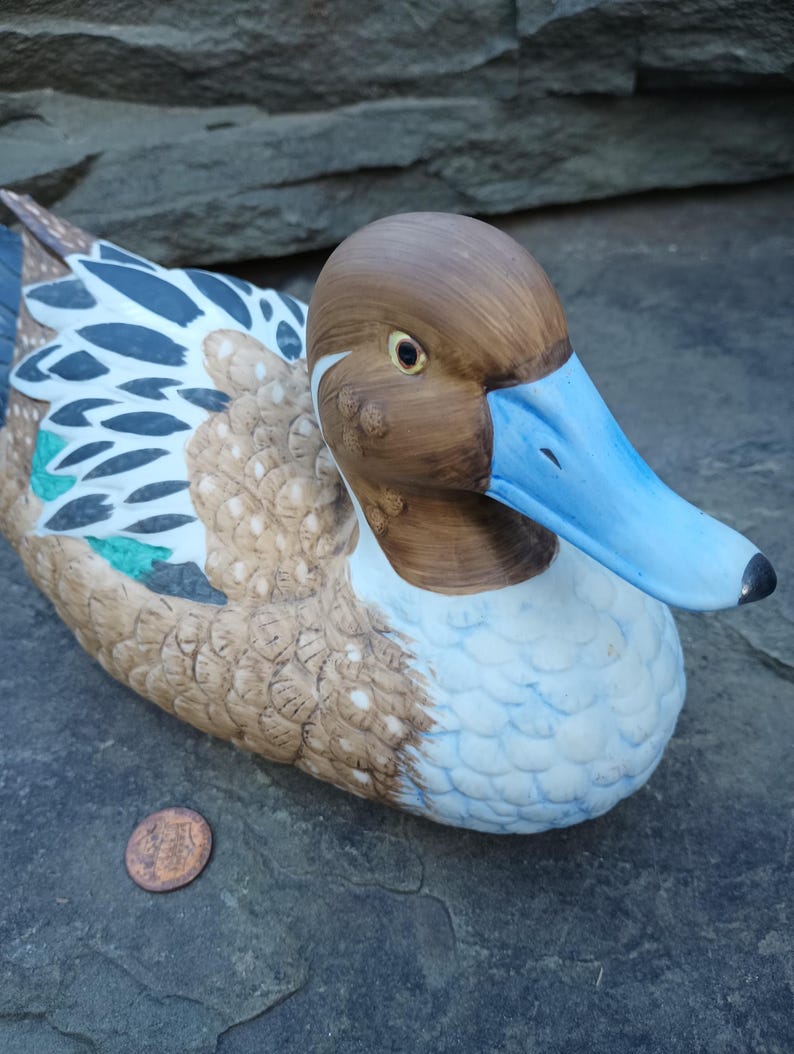 Vintage Ceramic Pintail Duck Figurine, Hand Painted, Taiwan - Etsy