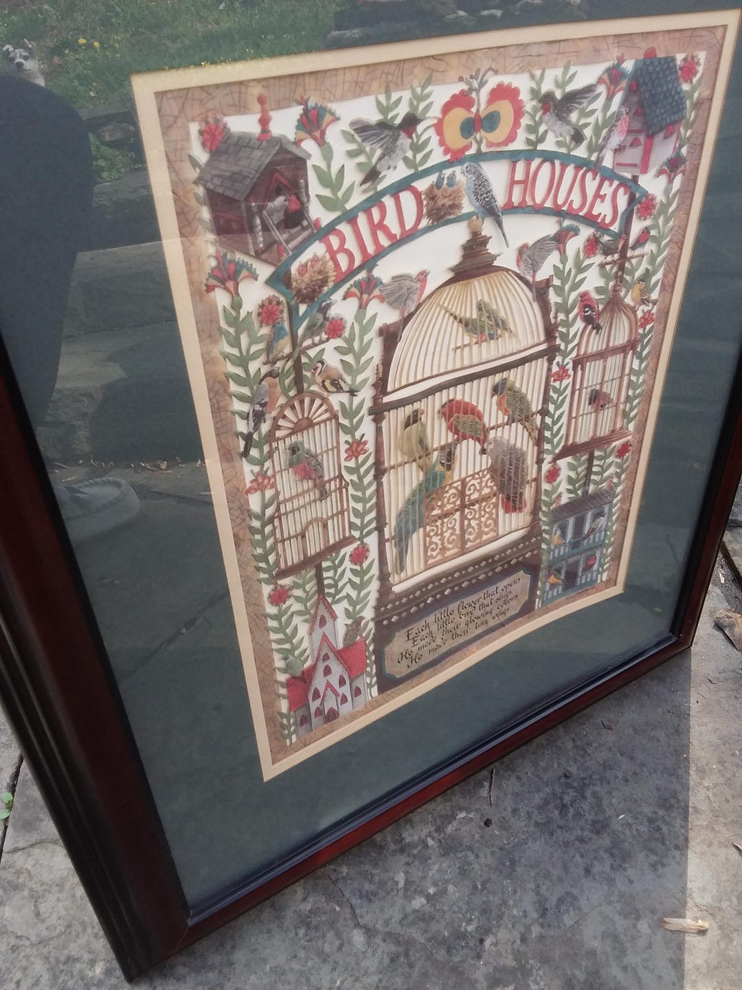 Vintage Scherenschnitte Scissor Cut Art Bird Houses by Eavenson, 1993 ...