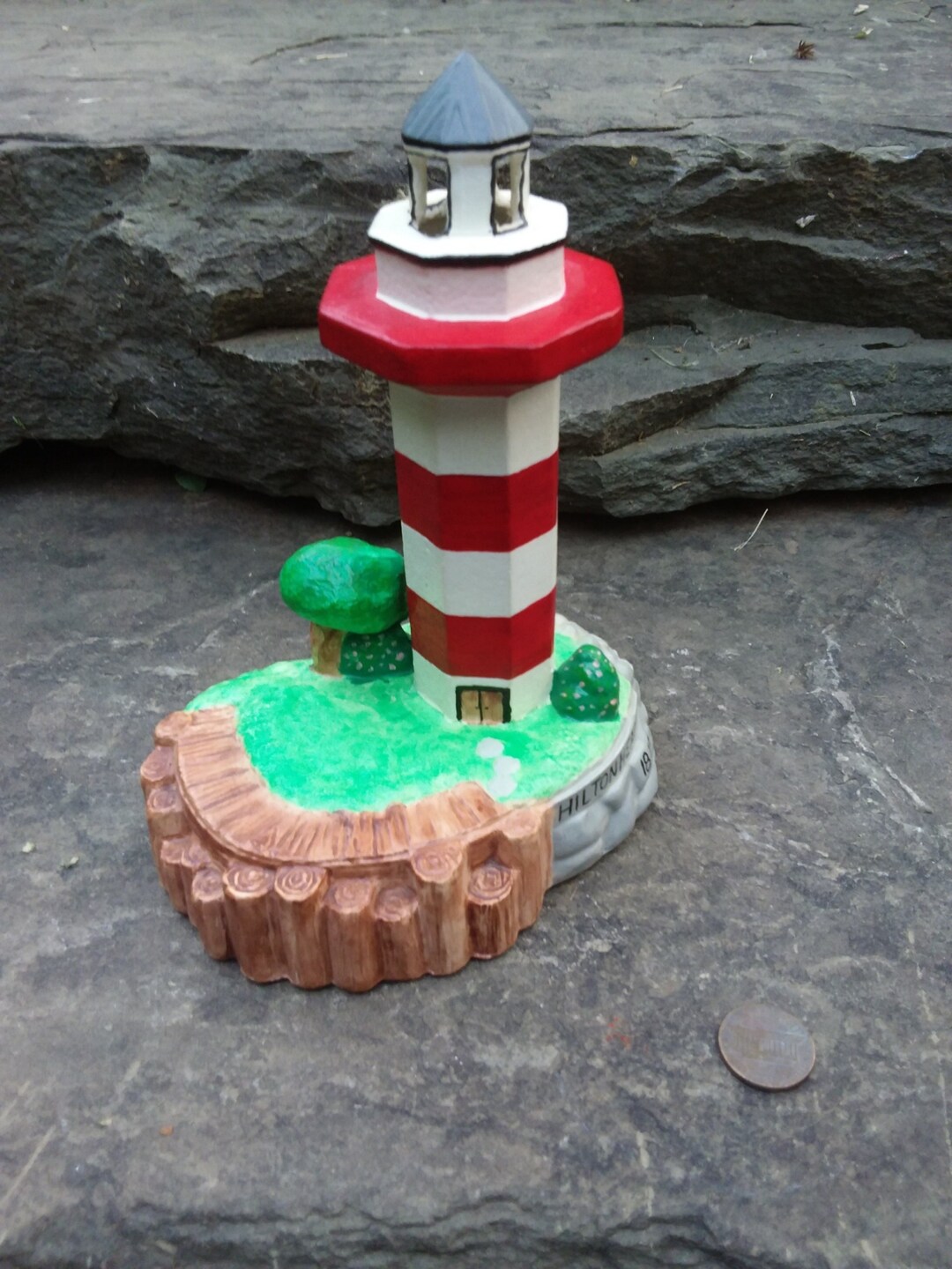 Vintage Scioto Mold Ceramic Lighthouse: Hand Painted Hilton Head Decor ...