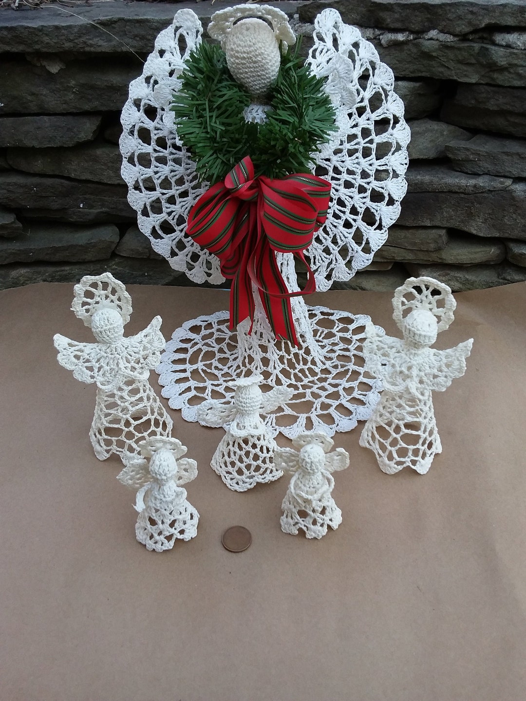Vintage Crocheted Christmas Angels, Set of 6 - Etsy