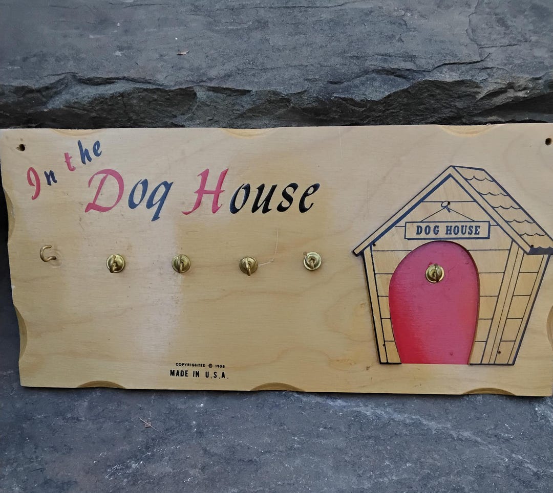 Vintage in the Dog House Wood Wall Key Hook Hangar, Wood Wall Key Rack ...