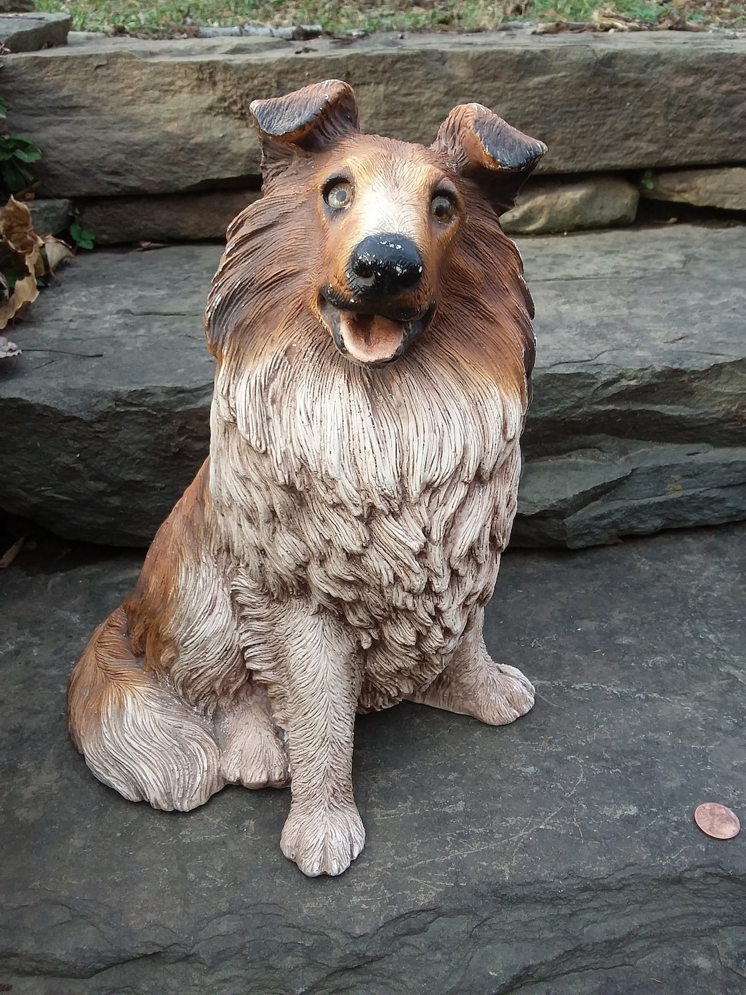 Vintage Large Rough Collie Dog Figurine From Universal Stautuary ...