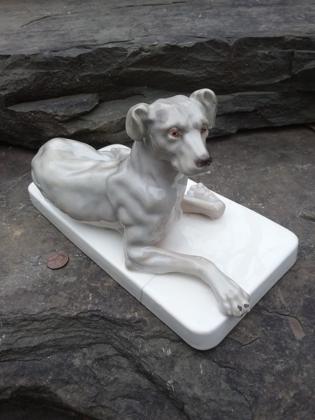 Vintage Ceramic Goldscheider Vienna Labrador Type Dog Figurine, Mid ...