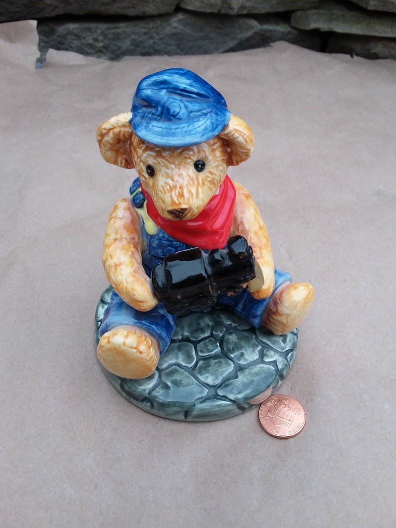 Vintage Bialosky Porcelain Teddy Bear Engineer With Toy - Etsy