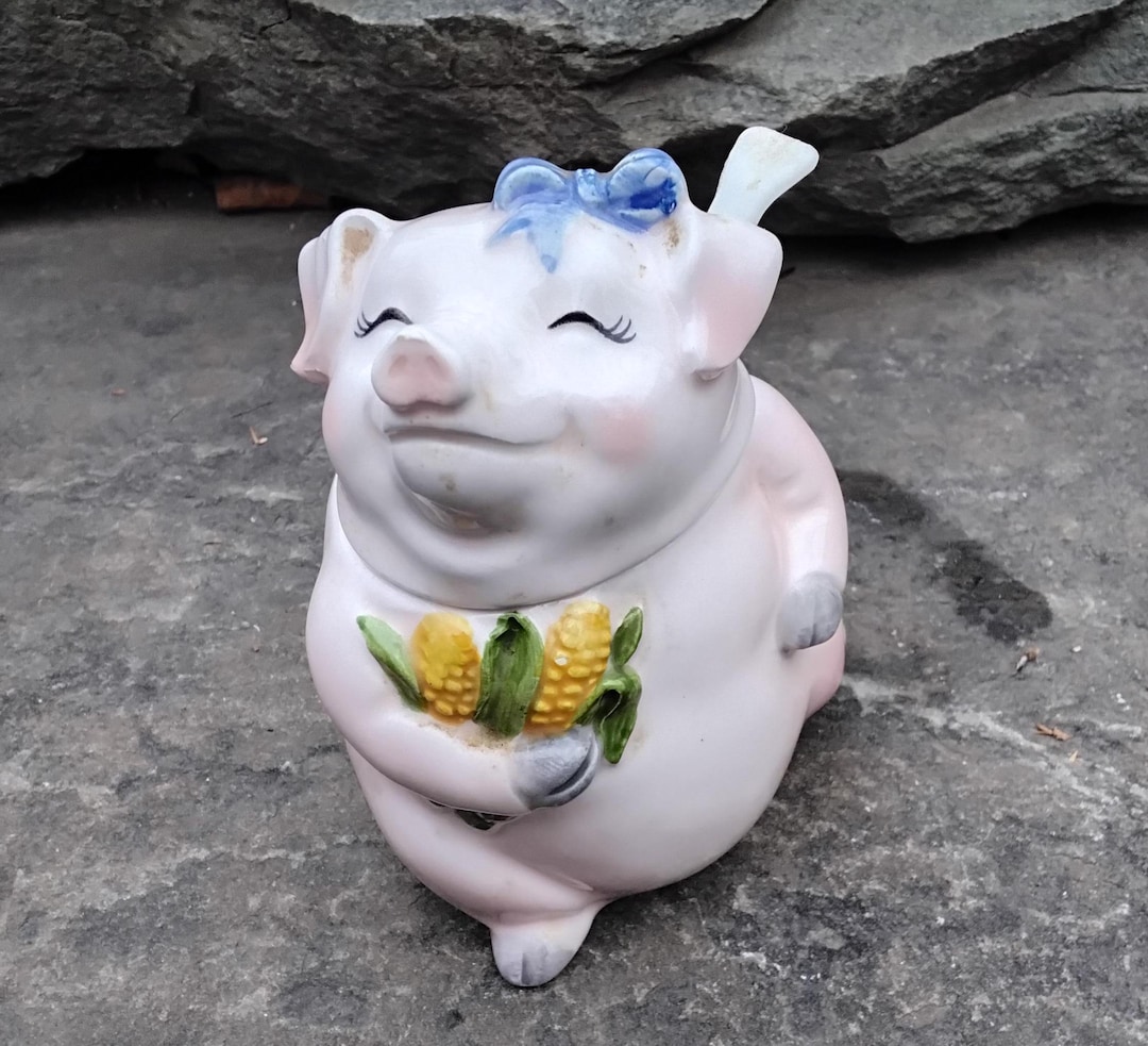 Vintage Otagiri Mary Ann Baker Pig Lidded Sugar Dish, Porcelain, Hand ...