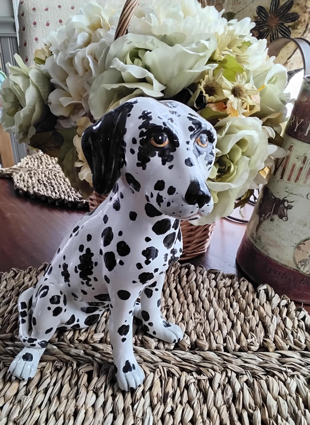 Vintage Ceramic Dalmatian Dog Made in Italy - Etsy
