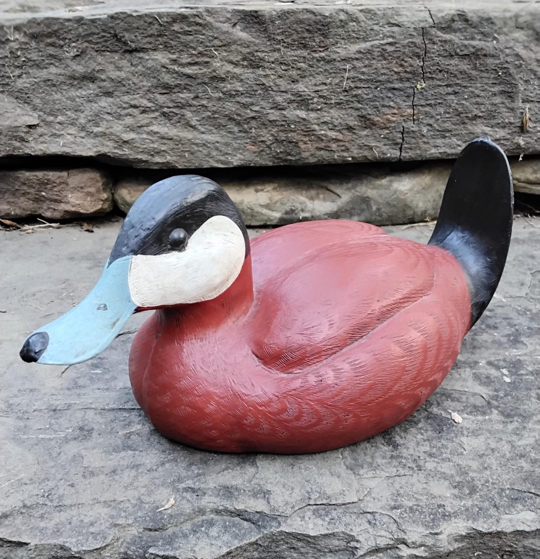 Vintage Hand Carved & Painted Wood Ruddy Duck, Signed, 1972 - Etsy