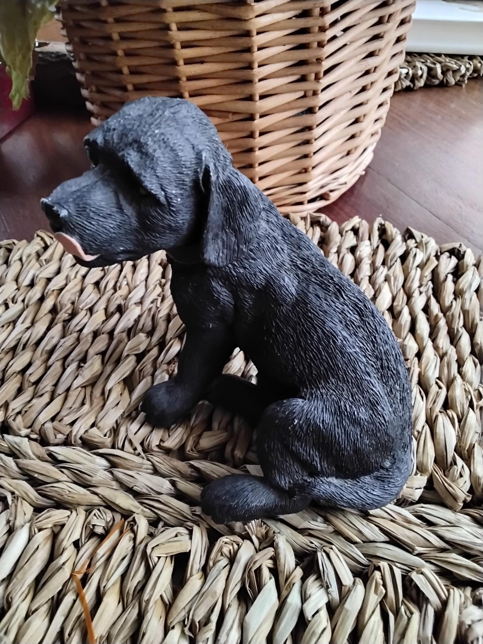Vintage Black Labrador Dog With Glass Eyes Figurine, 1994, Resin - Etsy