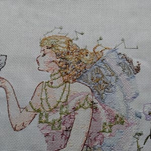 Vintage Mirabilia Butterfly Fairy Counted Cross Stitch Art Completed ...