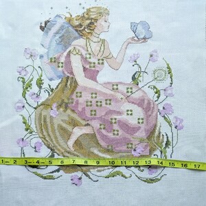 Vintage Mirabilia Butterfly Fairy Counted Cross Stitch Art Completed ...