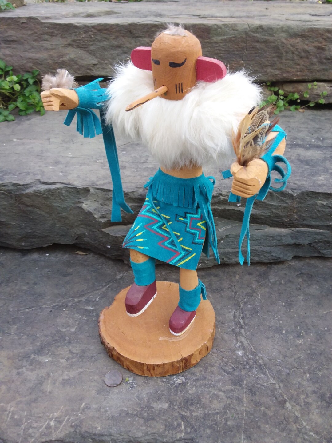 Vintage Kachina Native American Hummingbird on Base Doll, Signed by ...