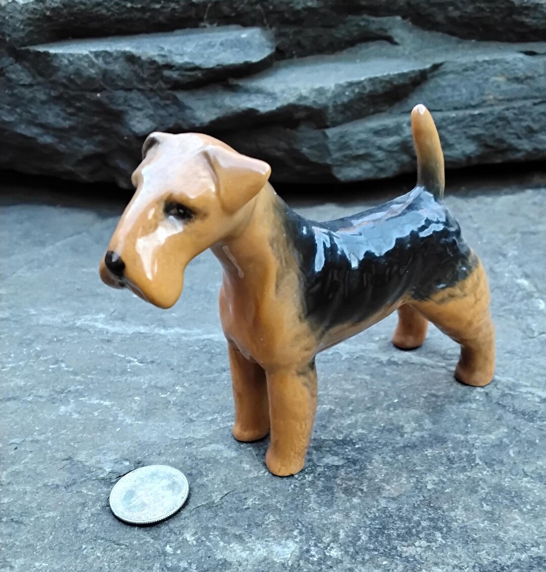 Vintage Beswick Porcelain Airedale Fox Terrier Dog Figurine Made in ...