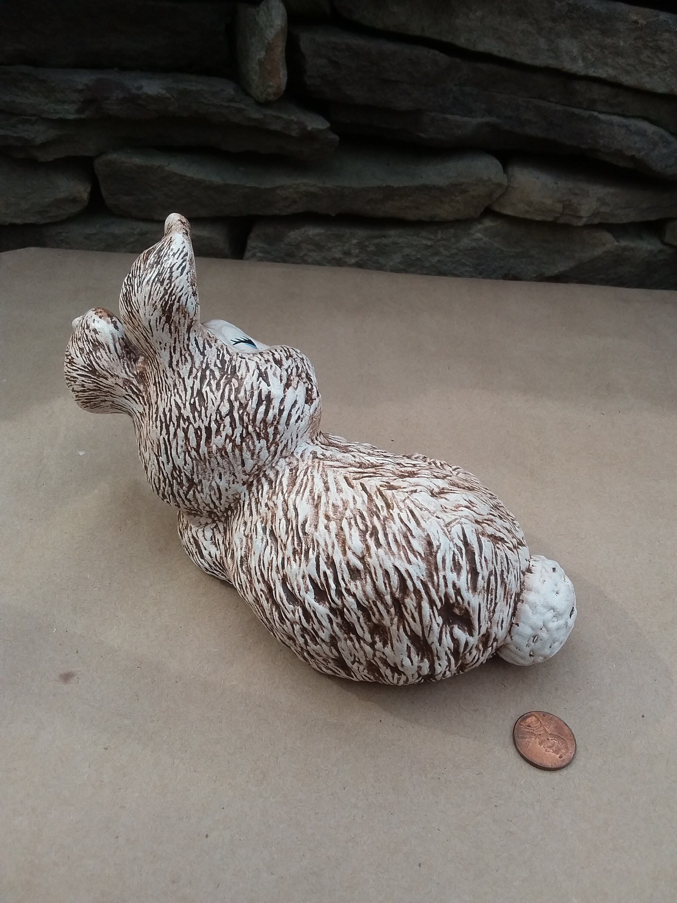 Vintage Sleeping Ceramic Brown Bunny Rabbit Figurine From - Etsy