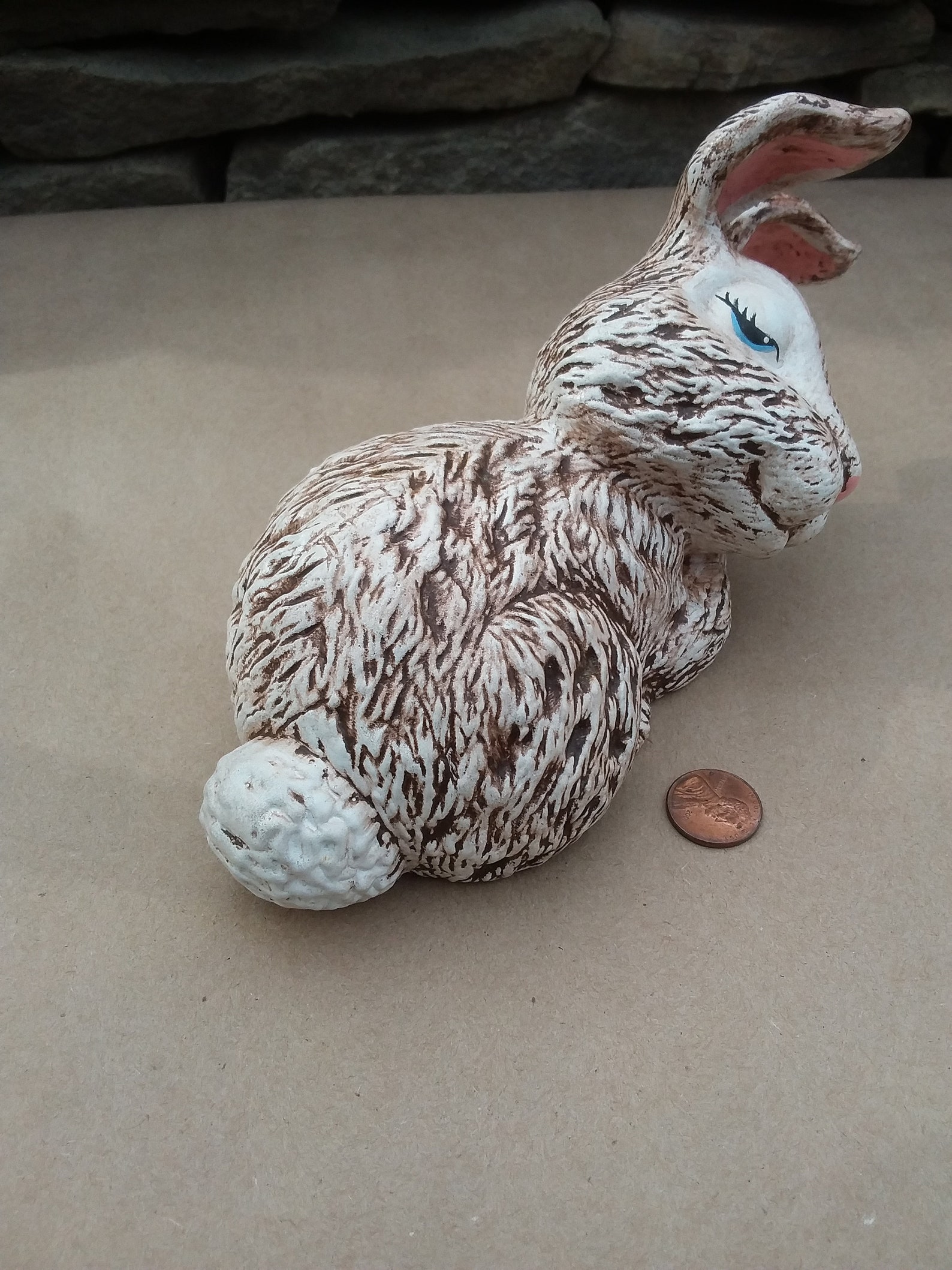 Vintage Sleeping Ceramic Brown Bunny Rabbit Figurine From Mold, 1981 - Etsy