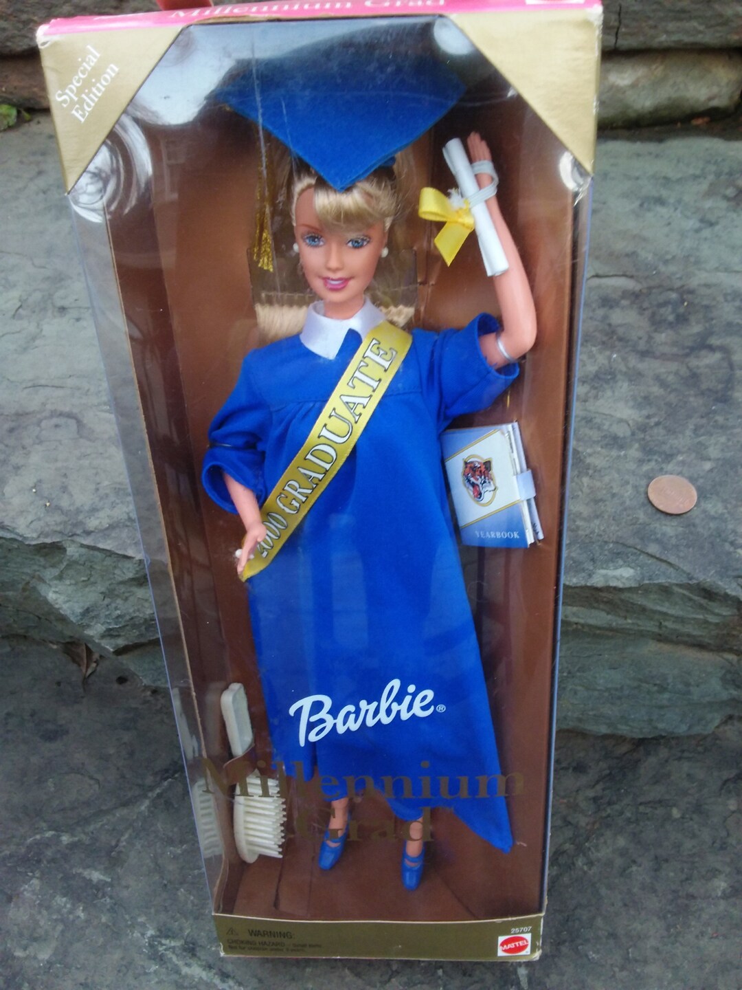 Vintage Mattel Barbie Millennium Grad Doll in Blue Gown and Cap ...