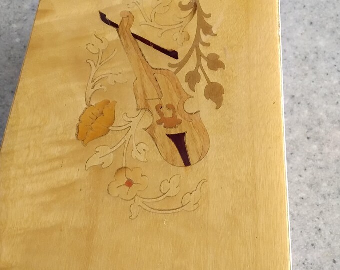 Vintage Swiss Music Jewelry Box: Cuendet Wood Inlay, Plays Edelweiss - Etsy