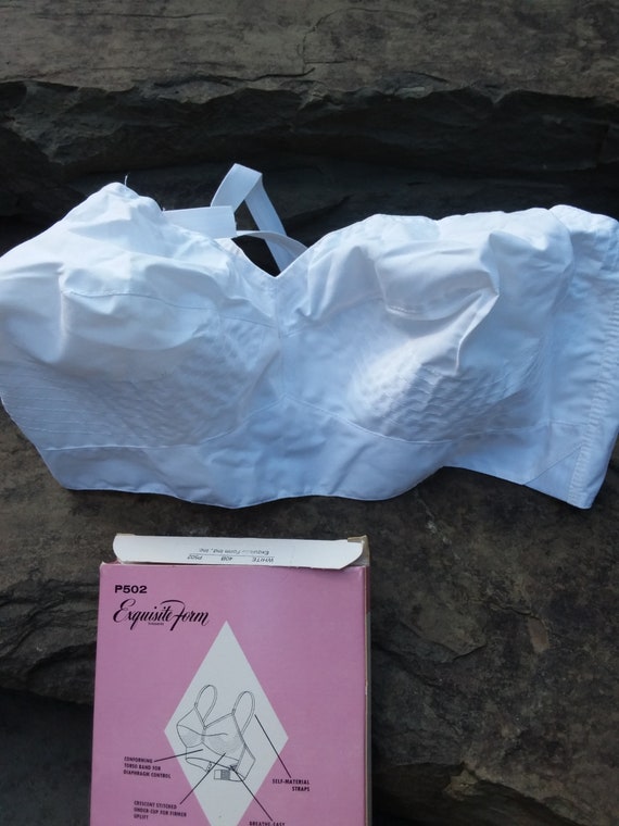 Vintage Exquisite Form White Cotton Bra P502 Size 40B… - Gem