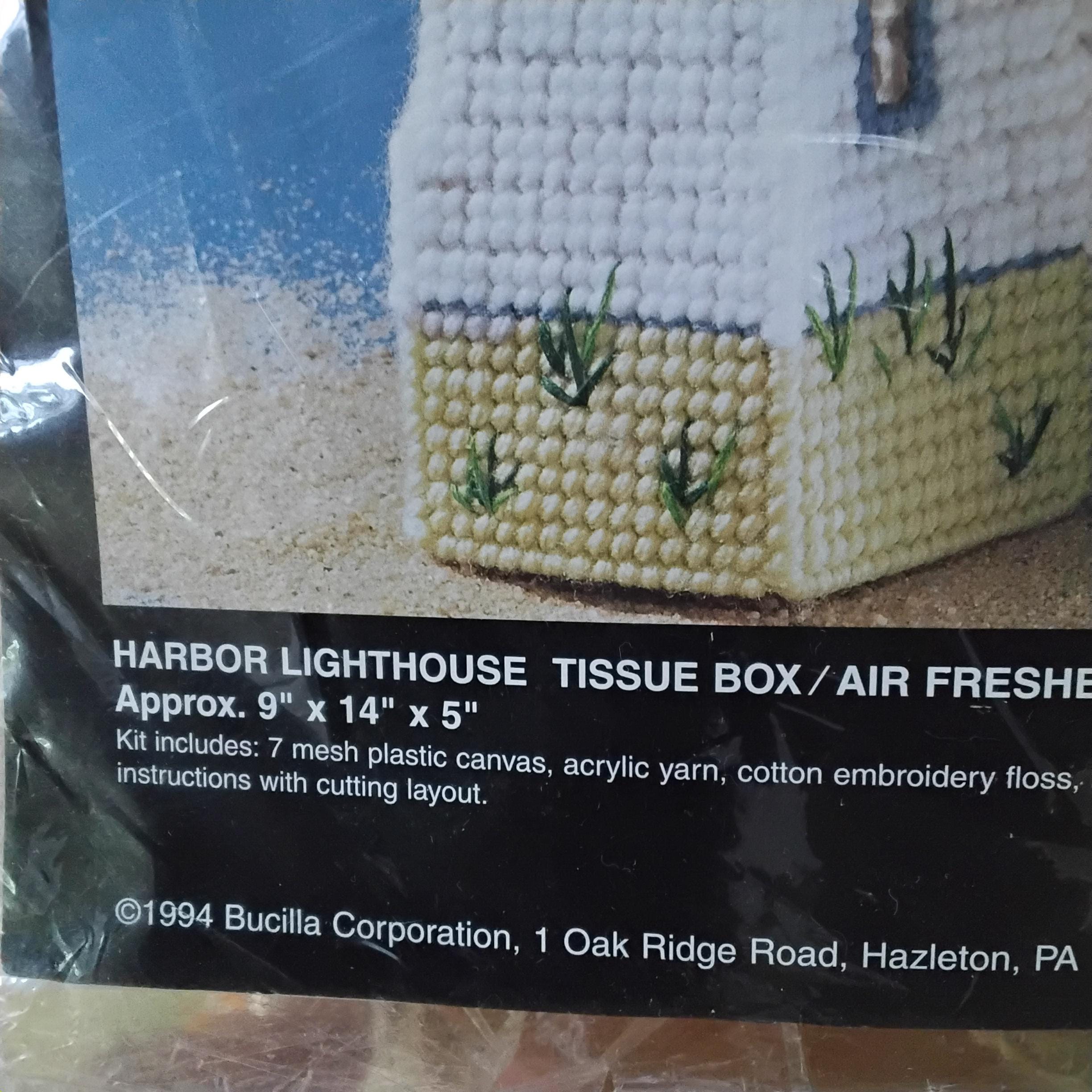 Vintage Lighthouse Plastic Canvas Kit: Tissue Box & Air Freshener Cover ...