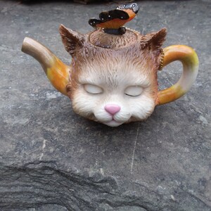 Vintage Nini Sleeping Cat Face Mini Teapot, Hand Painted - Etsy
