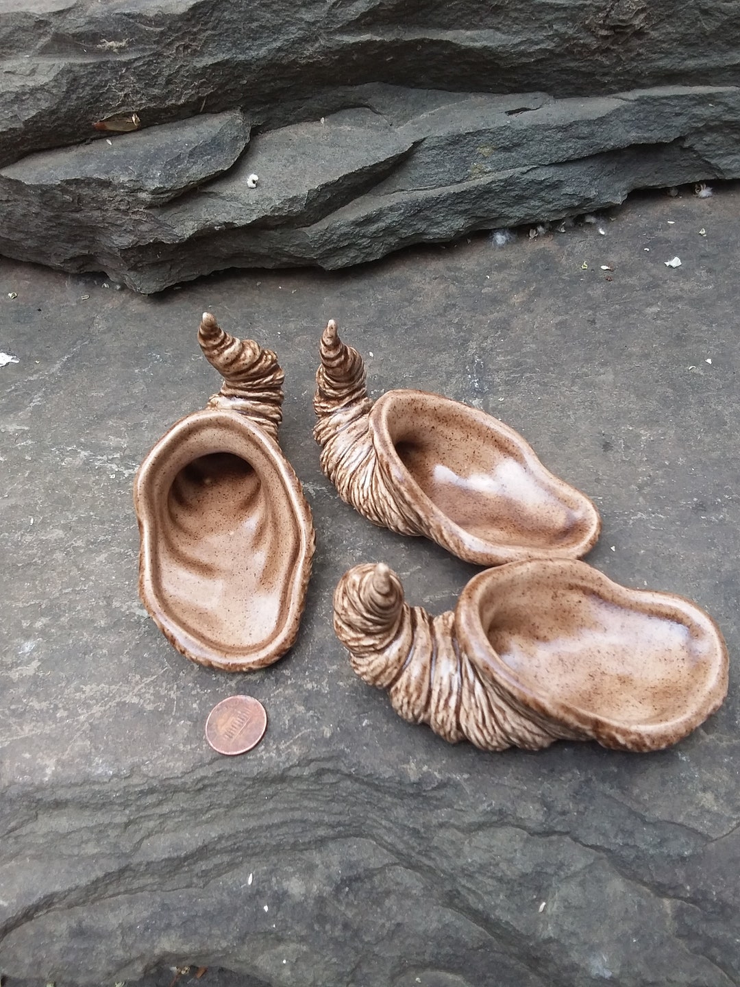 Vintage Set of Three Mini Ceramic Cornucopia Figurines From Mold, 1980s ...