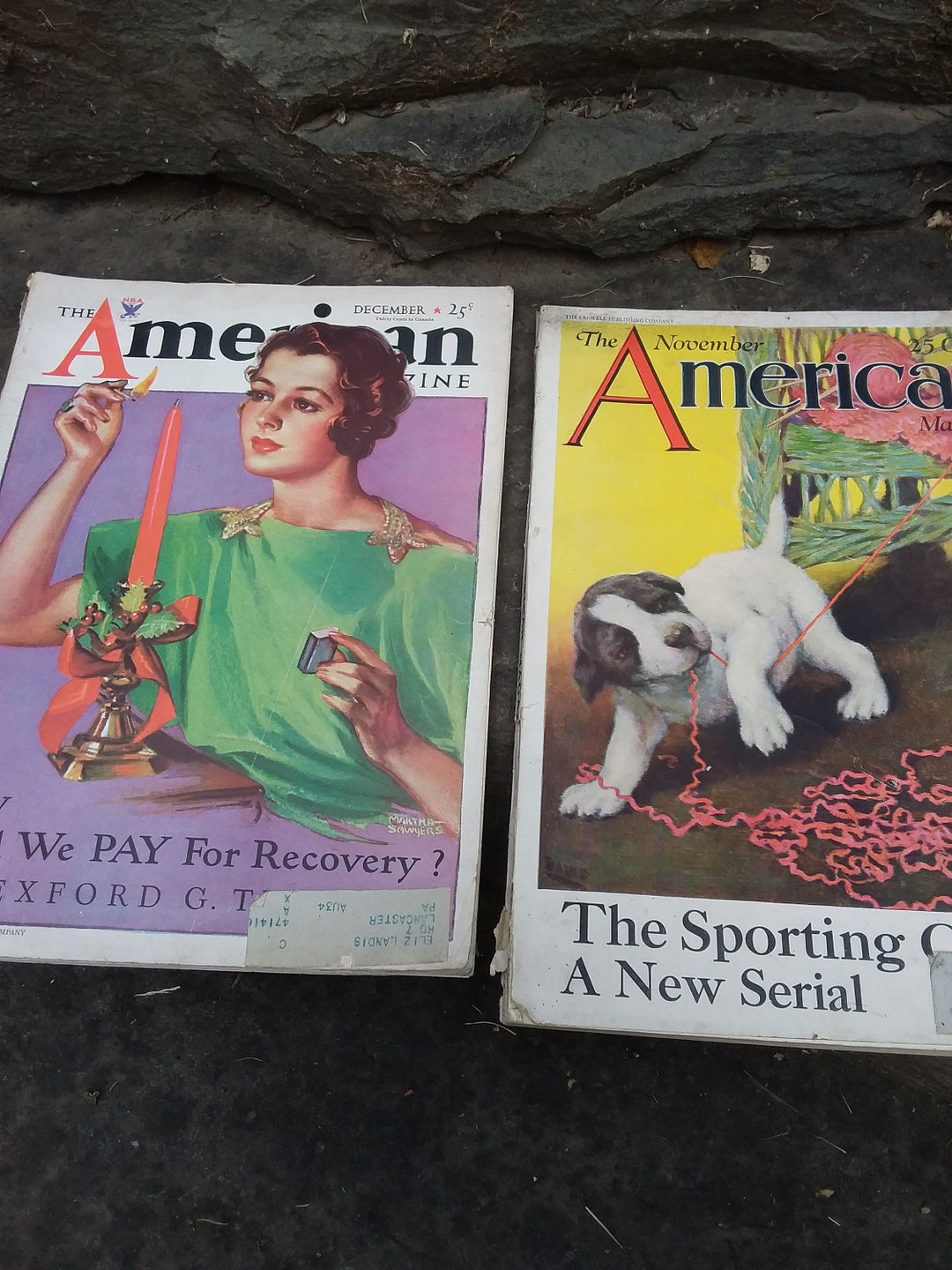 Vintage American Magazine December 1933 and November 1925, Set of 2 - Etsy