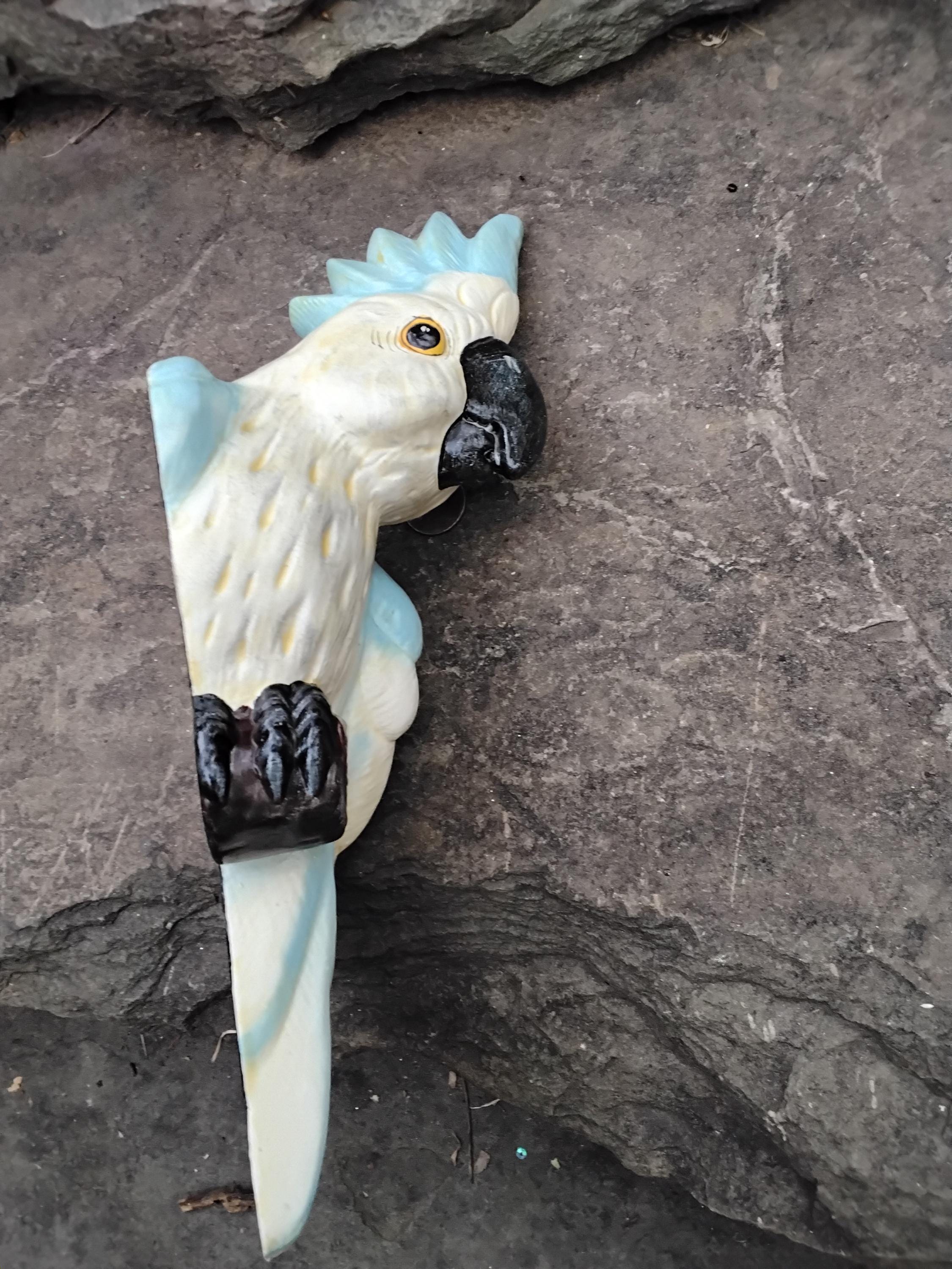 Vintage Ceramic Cockatiel Parrot 3D Wall Figurine, Disney, Made in ...
