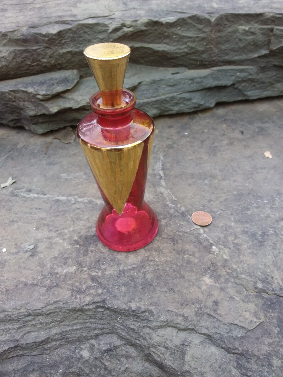 Vintage Irice Pink and Gold Pefume Bottle, West Germany, Mid-century - Etsy