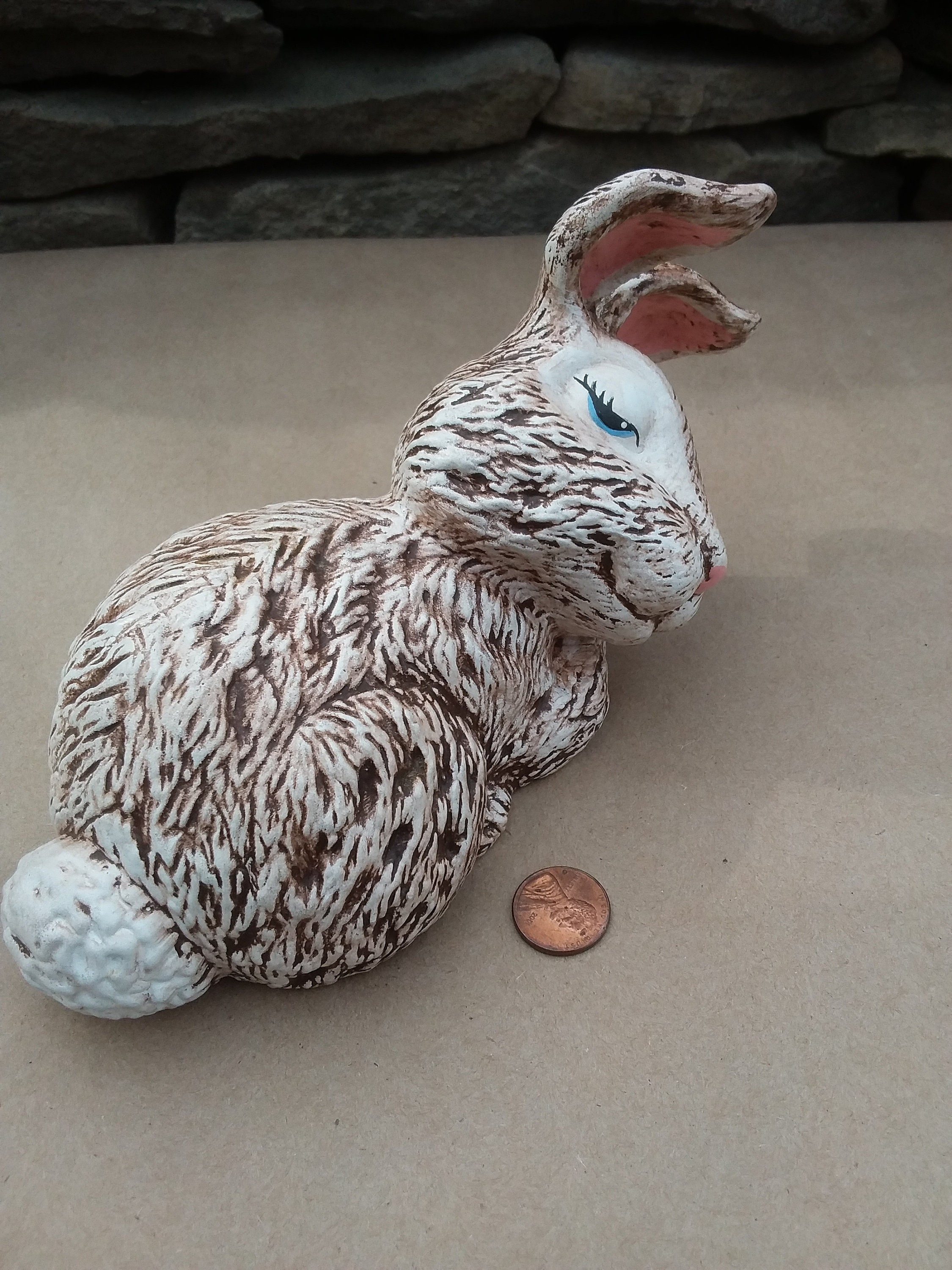 Vintage Sleeping Ceramic Brown Bunny Rabbit Figurine From - Etsy