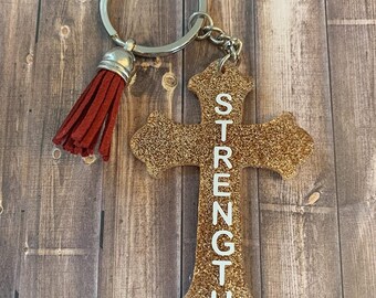 Cross keychain | Etsy