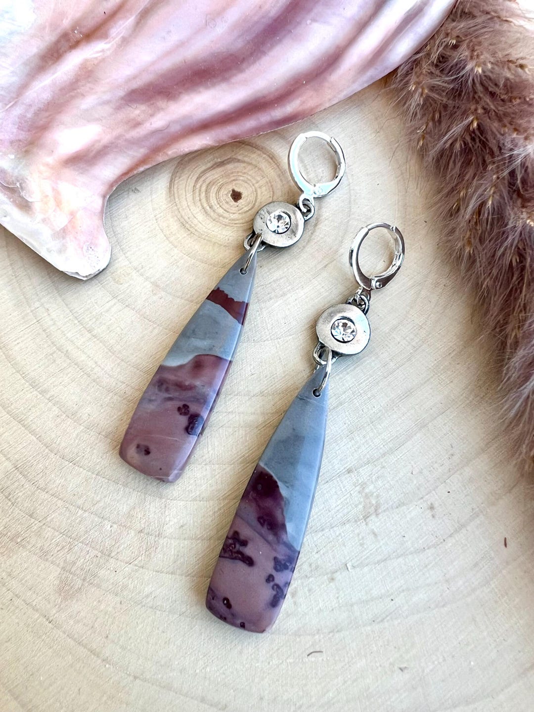 Chohua Jasper Dangle Earrings: Crystal Accent, Nickel-free Lever Back ...