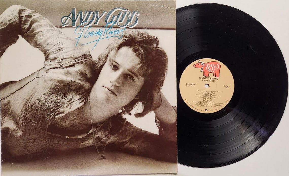 Vintage 1977 Vinyl Record Album by Andy Gibb Titled Flowing Rivers - Etsy