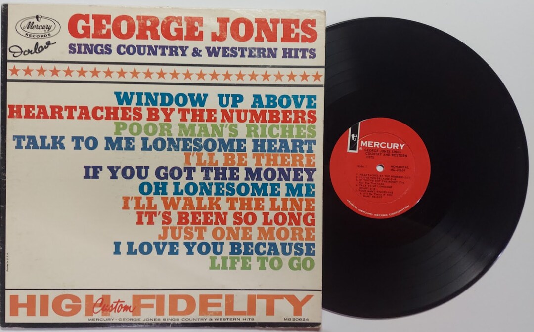 Vintage 1962 Vinyl Record Album by George Jones Titled Sings Country ...